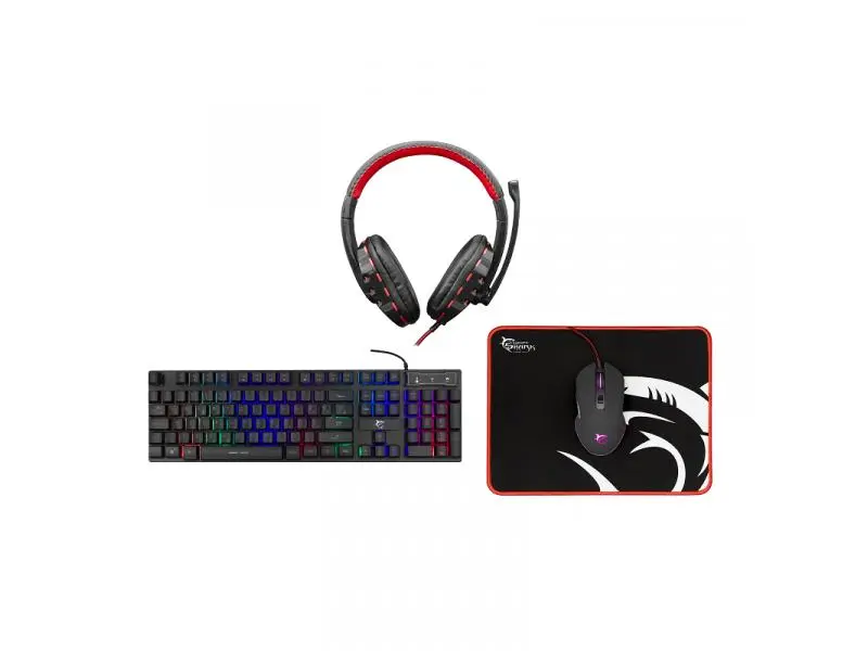 WHITE SHARK COMANCHE 3 GC-4104 Gaming komplet, Set Od 4, Crni