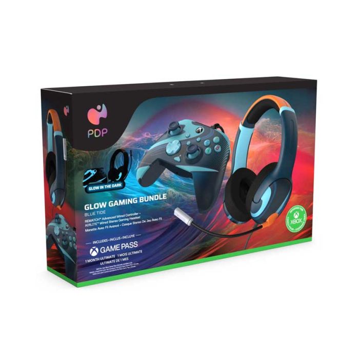 Komplet PDP Rematch Wired Controller + Airlite Wired Headset Bundle - Blue Tide