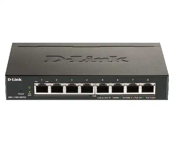 LAN Switch D-Link DGS-1100-08PV2 101001000 8port PoE Smart