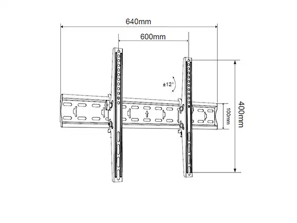 Nosac za TV/ 37''- 70''/TILT/NAGIB ±12°/VESA do 600x400/težina do 50kg/ 55mm od zida/crn ( 116089 )