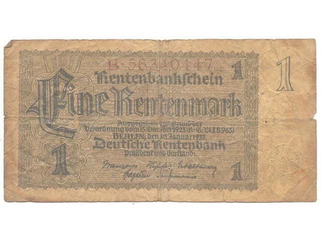 Nemacka 1 rentenmark 1937