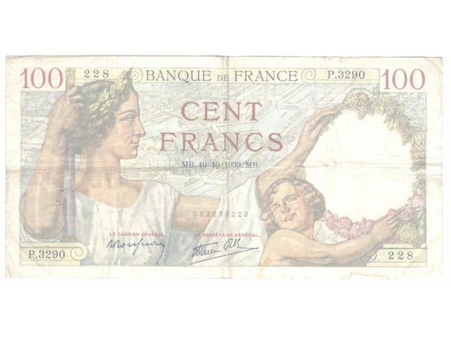 Francuska 100 francs 19.10.1939.