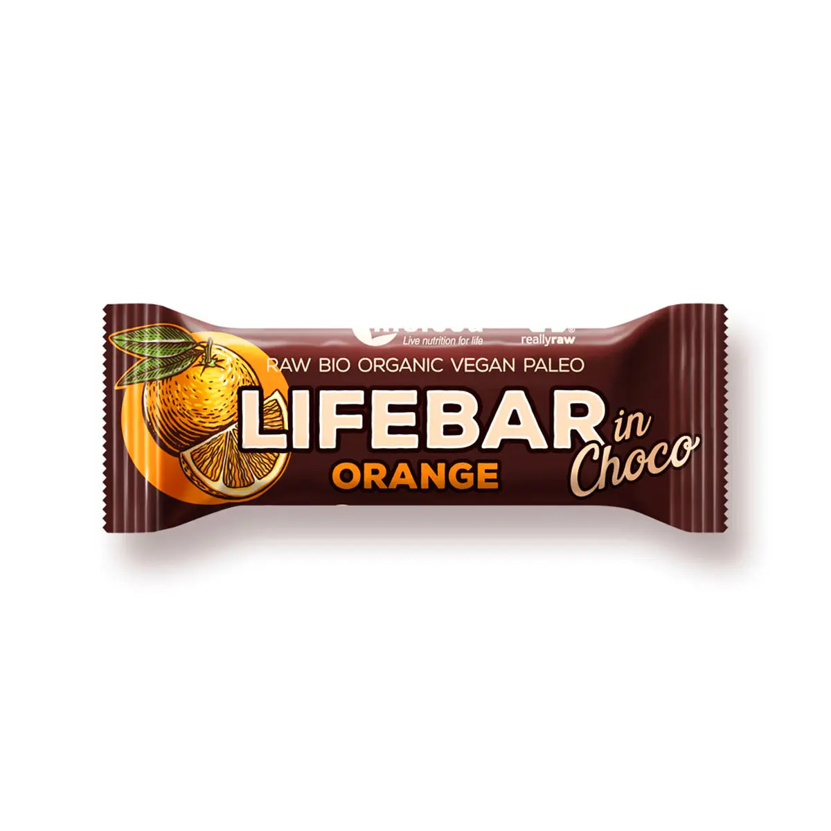 LIFEFOOD Organski protein Lifebar InChoco pomorandža 40g