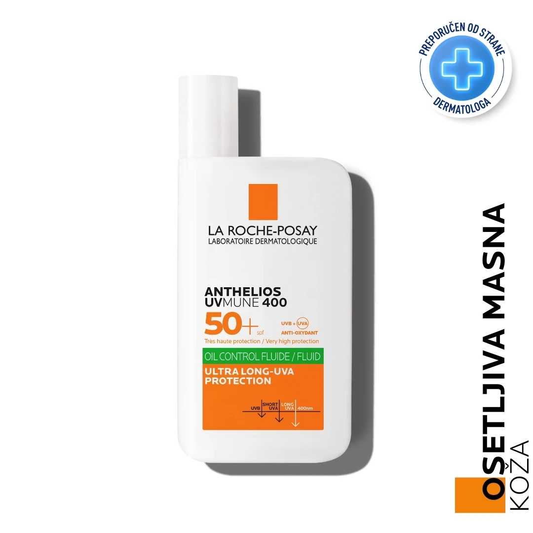 La Roche Posay ANTHELIOS UVMUNE 400 SPF50+ Oil Control Fluid za Masnu Kožu 50 mL