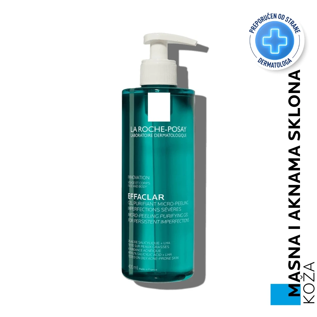 La Roche Posay EFFACLAR MICRO-PEELING Gel za Lice i Telo za Masnu Kožu 400 mL