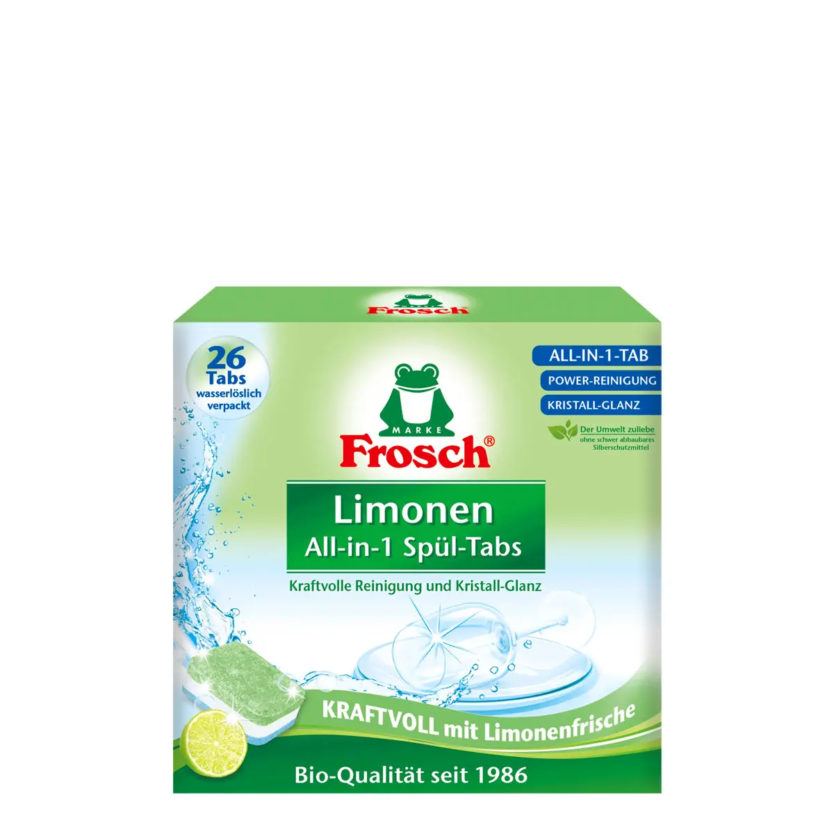 FROSCH Tablete za pranje posuđa zeleni limun 26 tableta