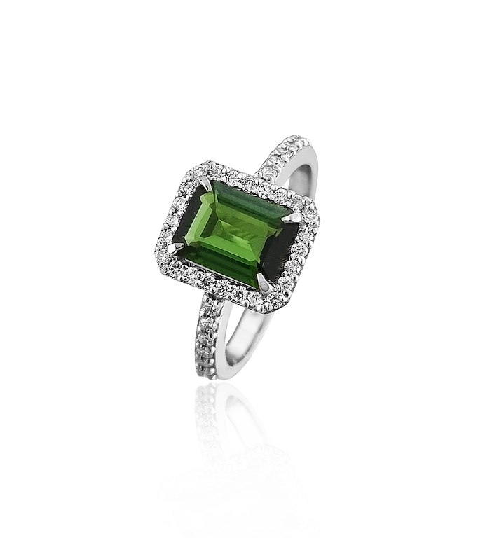 Emerald Cut Turmalin I Dijamanti-PDK70