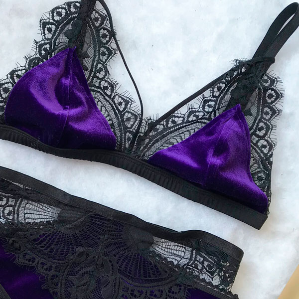 Eliz Purple Velvet bra