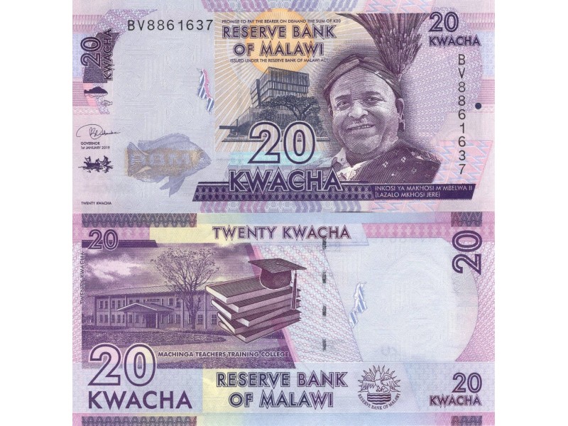 MALAWI 20 Kwatcha 2016/2019 UNC, P-57