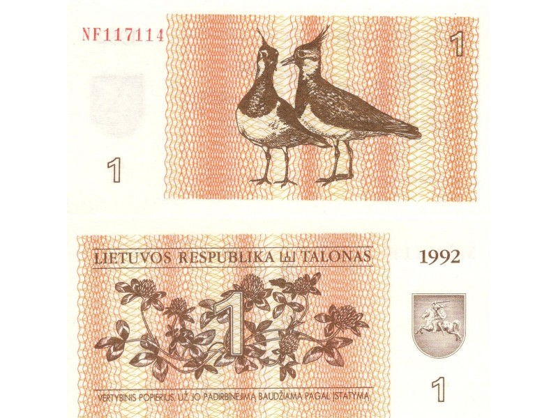 LITVANIJA Lithuania 1 Talon 1992 UNC, P-39