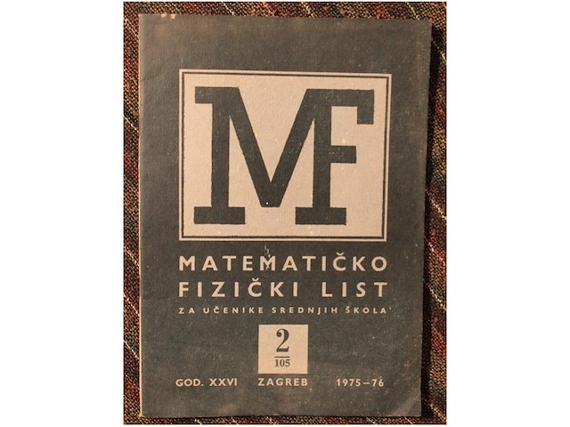 Matematicko fizicki list - бр.2 (105); год. XXVI 75-76