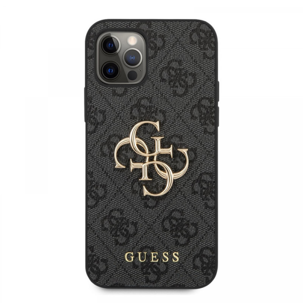 Maska Guess PU 4G Metal Logo za iPhone 12 Pro Max Grey