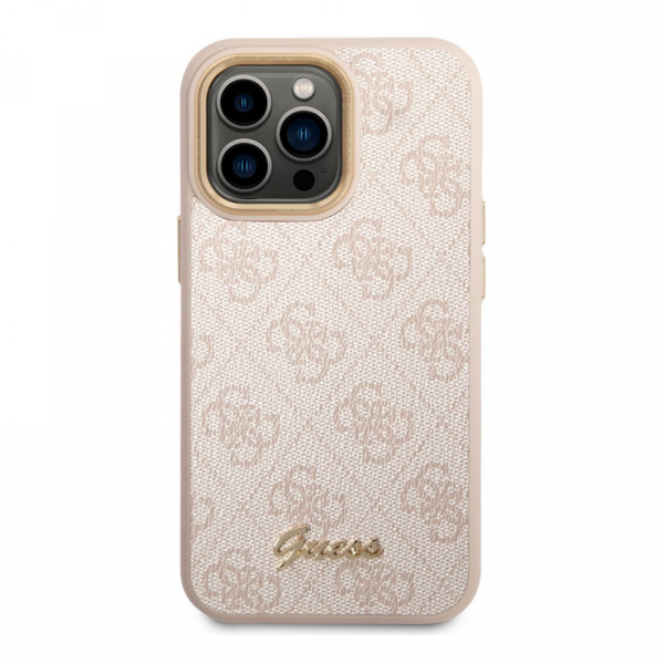 Maska Guess PC/TPU 4G Metal Camera Outline za iPhone 14 Pro Pink