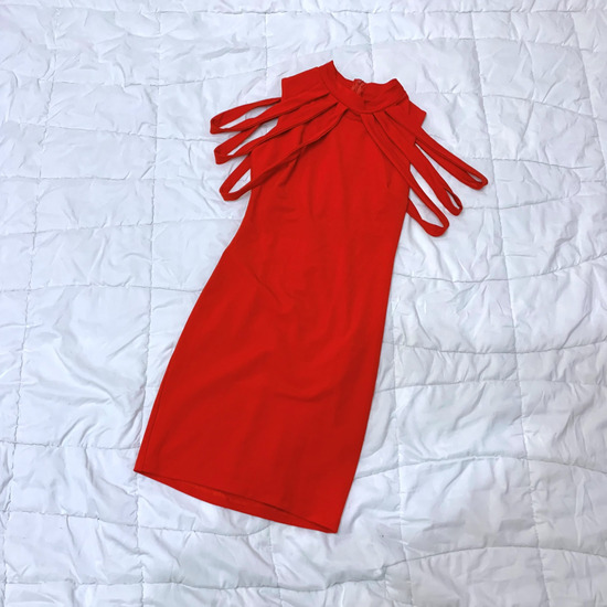 658. Uska crvena svecana bodycon haljina