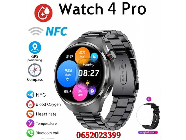 GT4 PRO Smart Watch GPS, NFC, ECG+PPG, BT Poziv