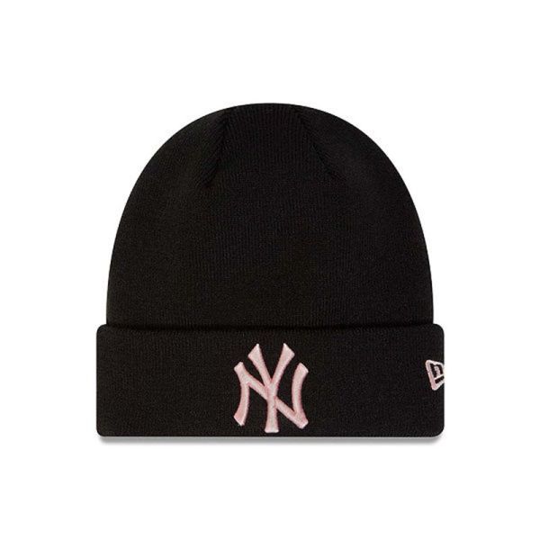NEW YORK YANKEES ESSENTIAL CUFF KNIT BEANIE HAT 'BLACK'