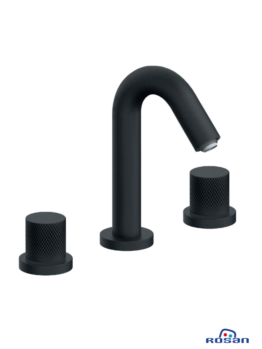 Baterija podgradna za lavabo S2 Black Rosan 230301B