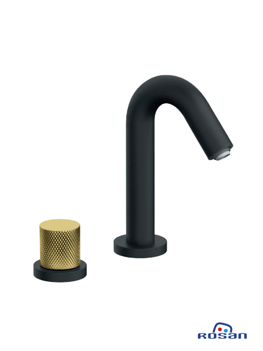 Baterija podgradna za lavabo S2 Black&Gold Rosan 230401BG