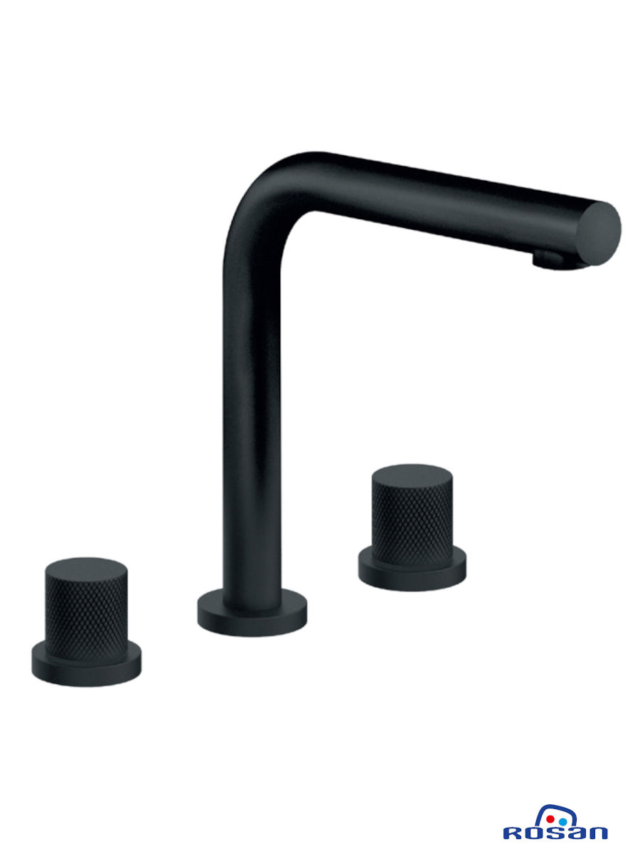 Baterija podgradna za lavabo visoka S2 Black Rosan 230309B