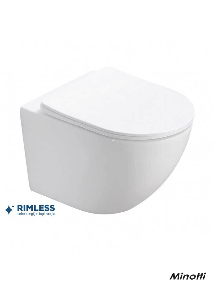 Wc šolja rimless Perla compact sa softclose daskom 49cm Minotti