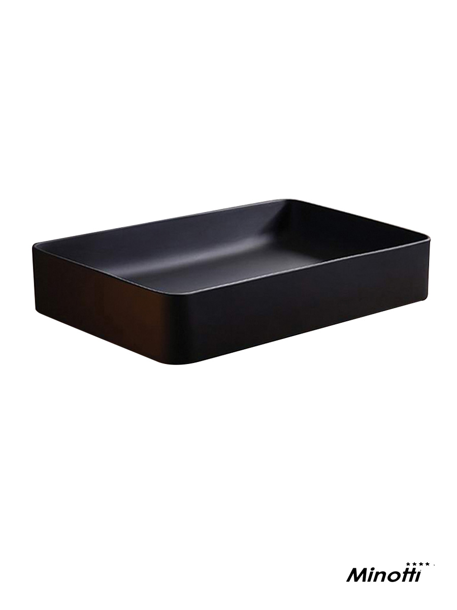 Nadgradni lavabo mat crni 60×35,5cm Minotti