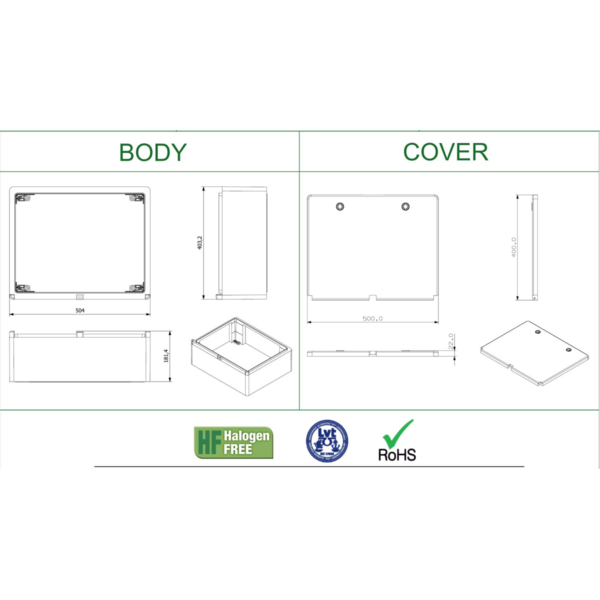 RAZVODNI ORMAN 400x500x180mm IP65 ABS EP320120 Eraplast