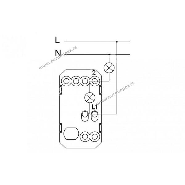 730201.2 Sklopka jednopolna 10AX 250V ˜ sa lokatorom 1M Signal BELA Nopal Lux Interio