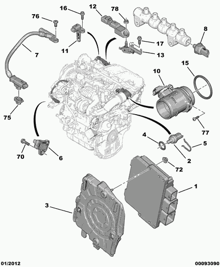 RACUNAR MOTORA ECU 1608085180