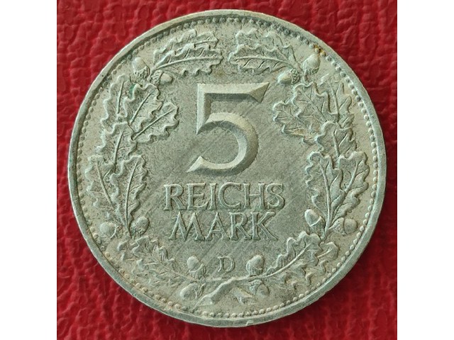 5 REICHSMARK 1925 D srebro