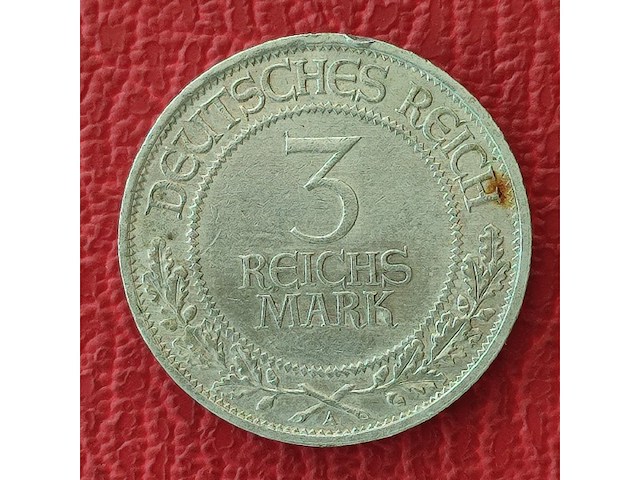 3 REICHSMARK 1926 A srebro