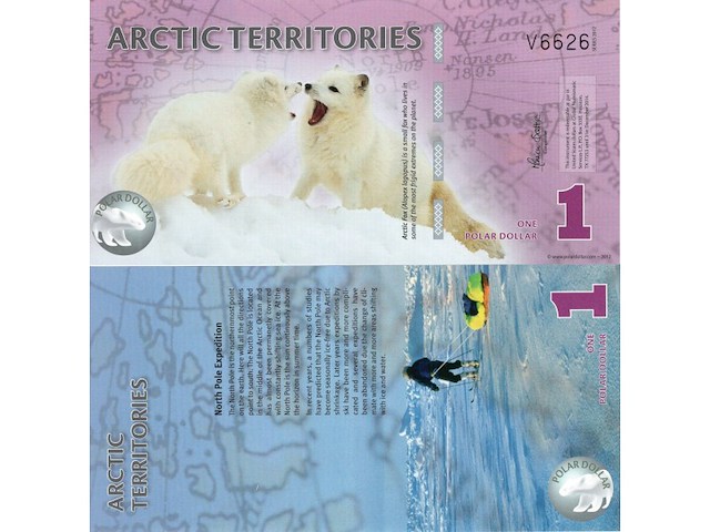 ARCTIC Territories 1 Polar Dollar 2012 UNC, Polymer