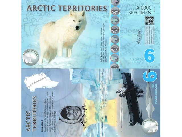 ARCTIC Territories 6 Polar Dollars 2013 UNC, SPECIMEN