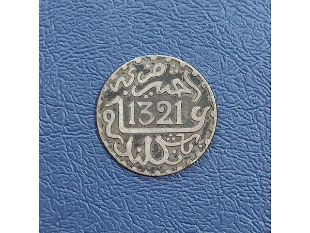 Maroko 1/2 DIRHAM 1321 (1903) srebro