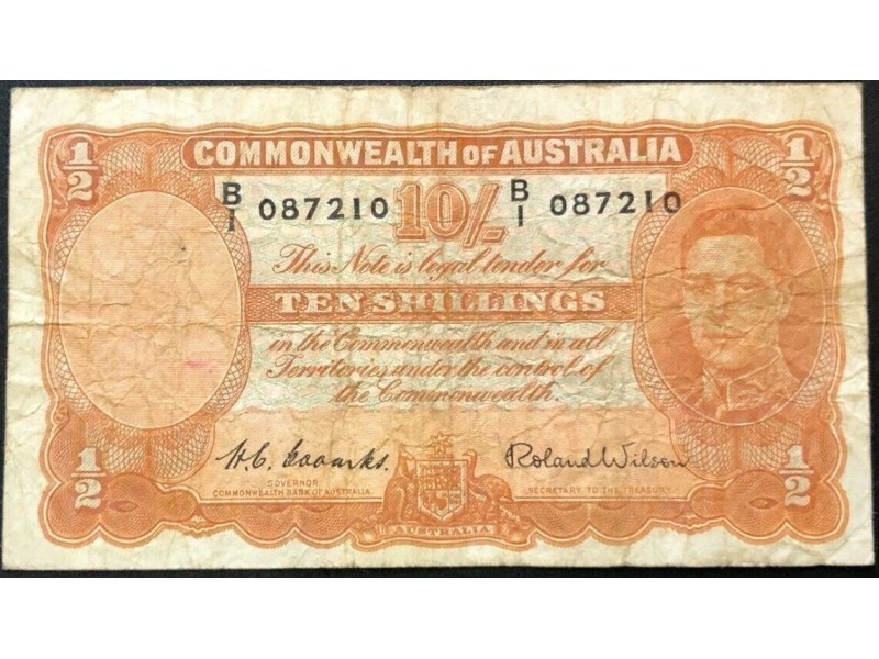 Australija 10 shillings 1952