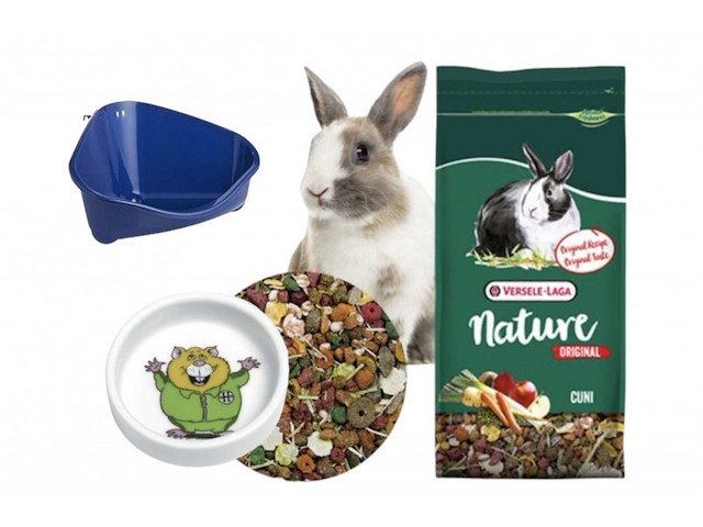 Neotpakovana hrana za zeceve + POKLONI cinija, toalet