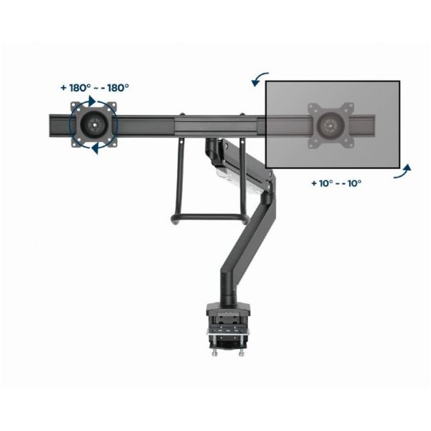 GEMBIRD Nosač MA-DA2-04 za dva monitora, tilt, 17"-32", stoni