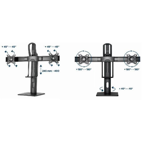 GEMBIRD Nosač MS-D2-01 za dva monitor, tilt, 17"-27", stoni