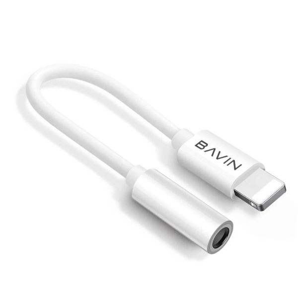 BAVIN Adapter AUX-19 lightning na 3.5mm, bela