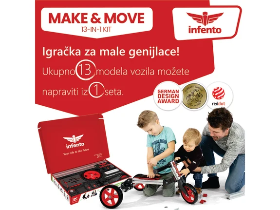 Infento Set za konstrukciju vozila za decu 13u1