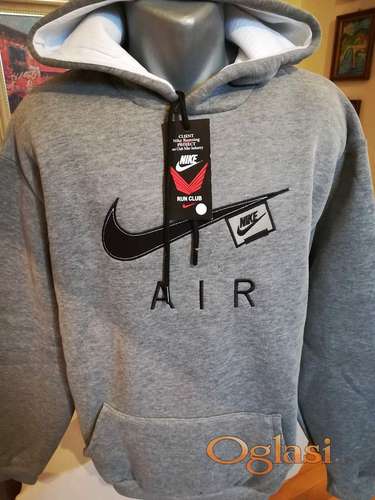 Novi muski markirani duks sa kapuljacom Nike Sivi XL Novo