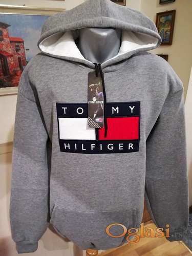 Novi muski duks sa kapuljacom Tommy Hilfiger Sivi 2XL Debeli Zimski Novo