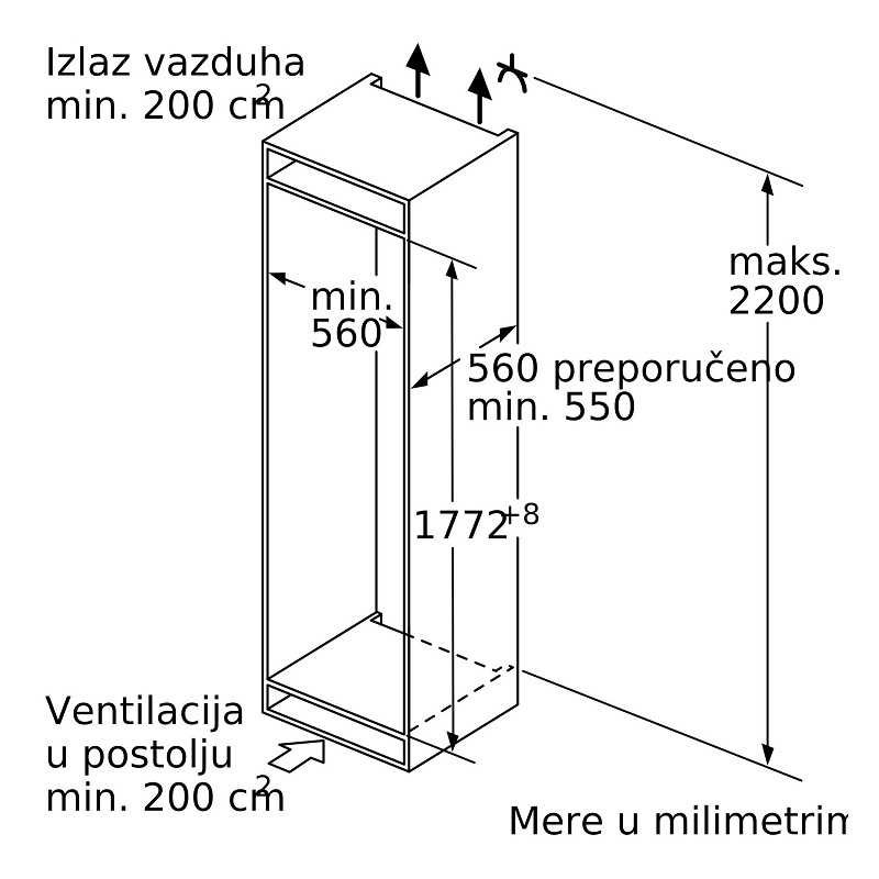 Bosch ugradni zamrzivač GIN81VEE0