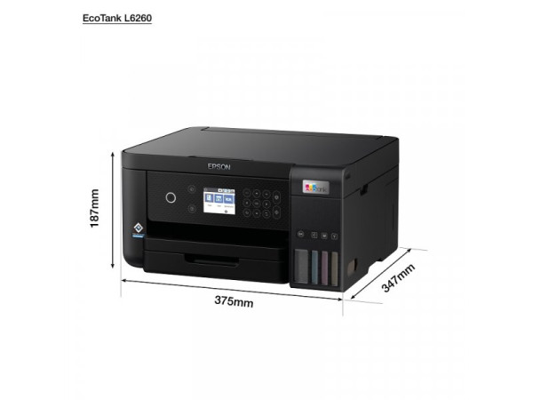 L6260 EcoTank, print-scan-copy, Color, A4, 4800X1200, LAN, Wi-Fi, Duplex ( C11CJ62402 )