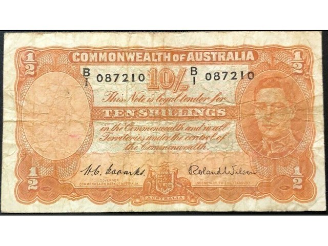 Australija 10 shillings 1952