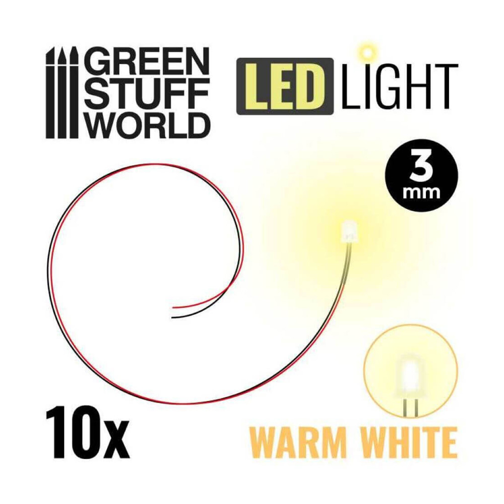 DIP Leds - Warm White - 3mm (packx10)