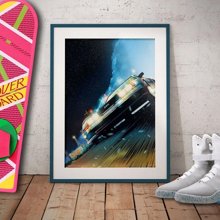 Back To The Future Art Print DeLorean Limited Edition (42x30cm)
