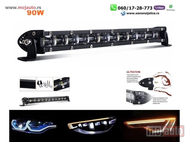 Led bar 53cm 21 inca 90w model 9d slim