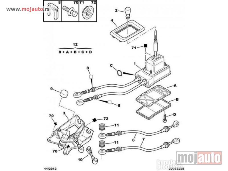 Pezo 406 2.0HDI Sajla Menjaca 95-04, NOVO