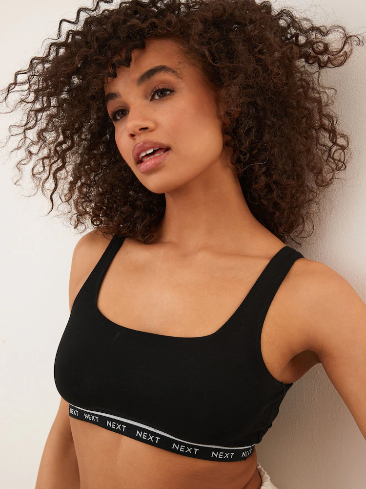 Black/Nude/Cream Cotton Crop Top 3 Pack