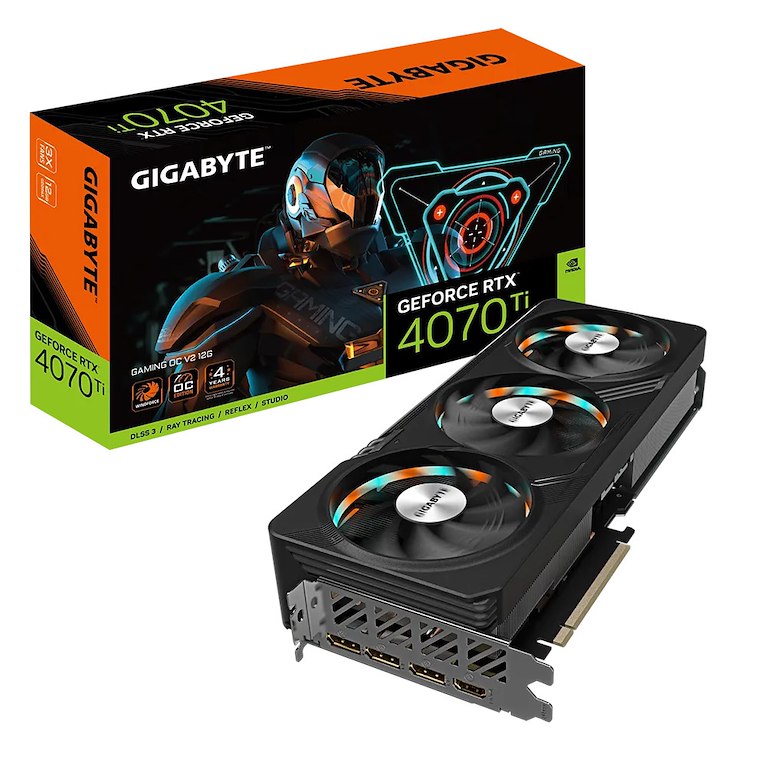 Grafička karta GIGABYTE RTX 4070 Ti GV-N407TGAMING OCV2-12GD NVD/12GB/GDDR6X/192bit/crna